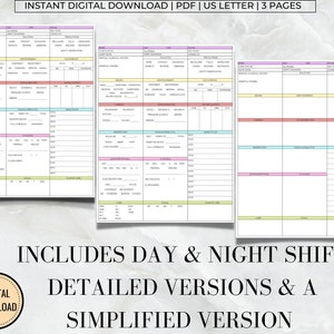 Nurse Report Sheet Med Surg, Nursing Brain, Hourly Layout Day & Night ...