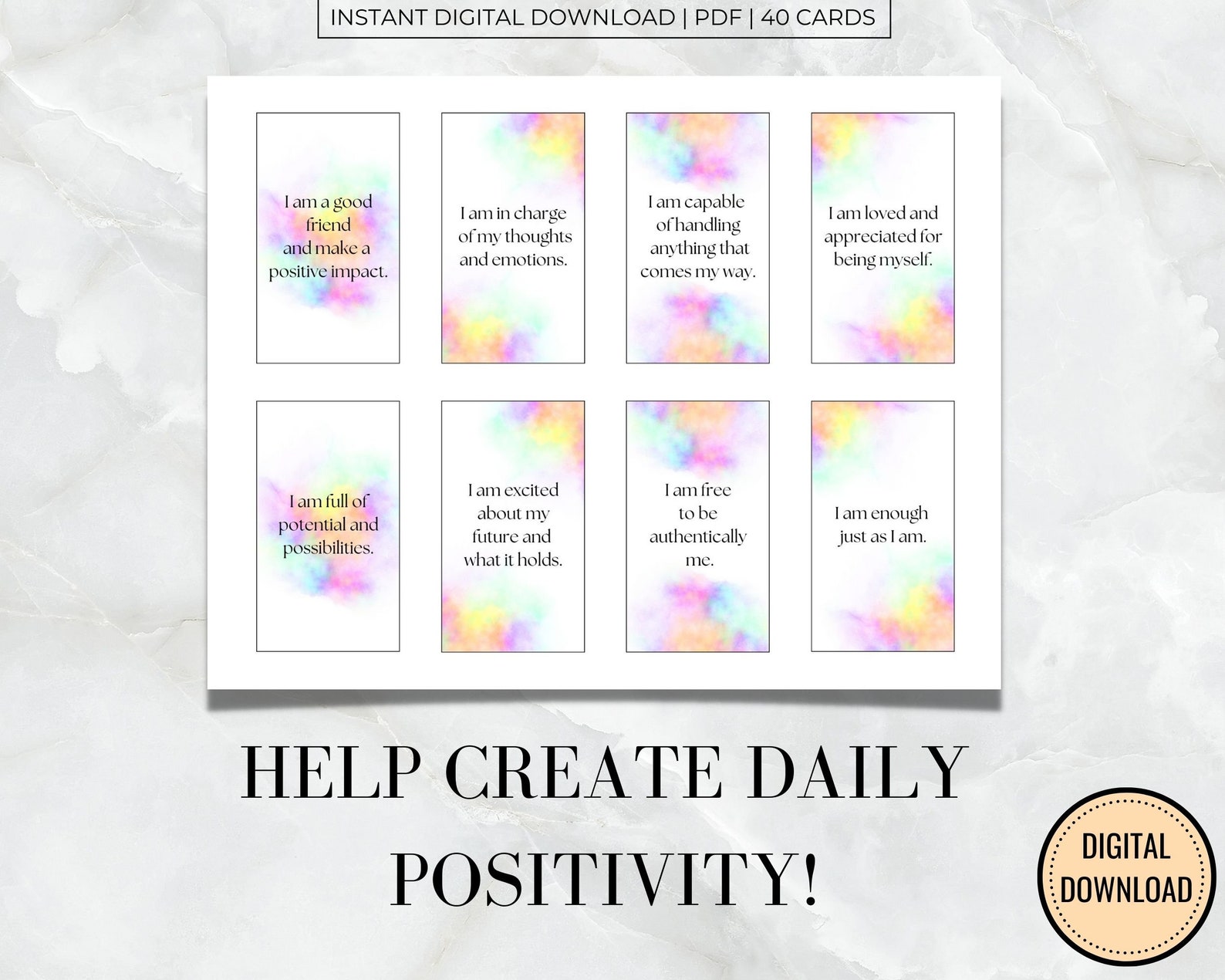 Daily Affirmations for Teens, Printable Affirmation Cards, Motivational ...