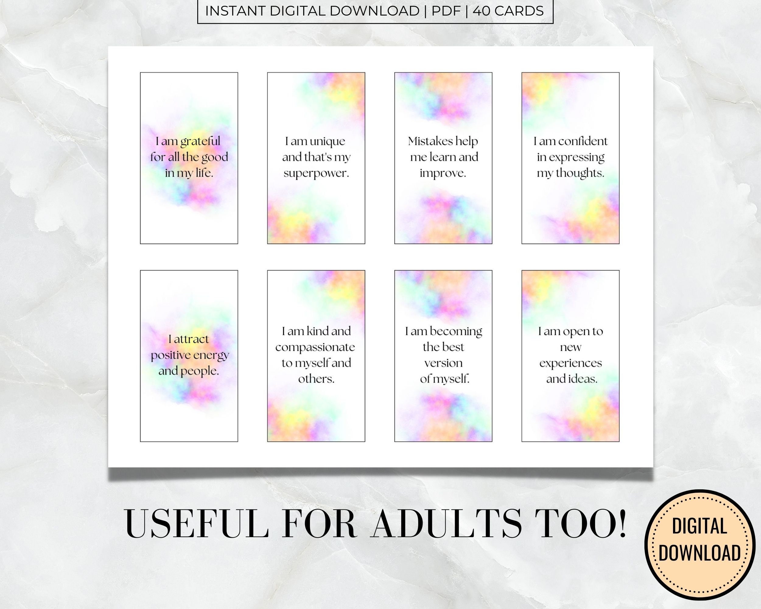 Daily Affirmations for Teens, Printable Affirmation Cards, Motivational ...