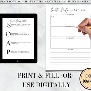 Bible Study Guide Printable, SOAP Bible Study Template, Minimalist ...