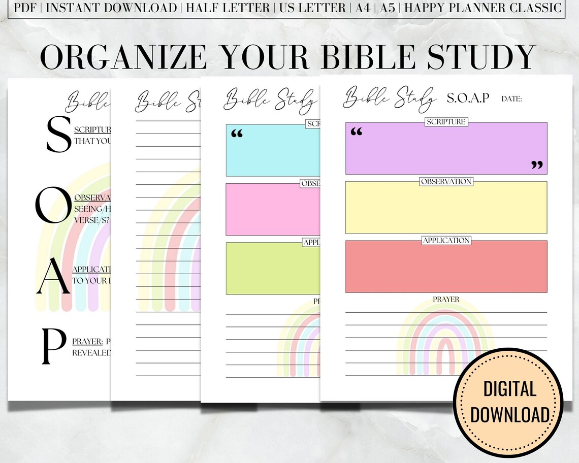 Bible Study Guide Printable, SOAP Bible Study Template, Bible Study PDF ...