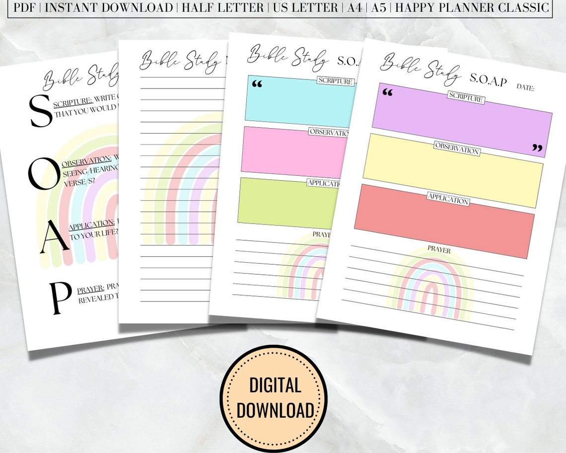 Bible Study Guide Printable, SOAP Bible Study Template, Bible Study PDF ...