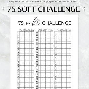 75 Soft Challenge Printable, 75 Soft Tracker, 75 Soft Printable, 75 ...