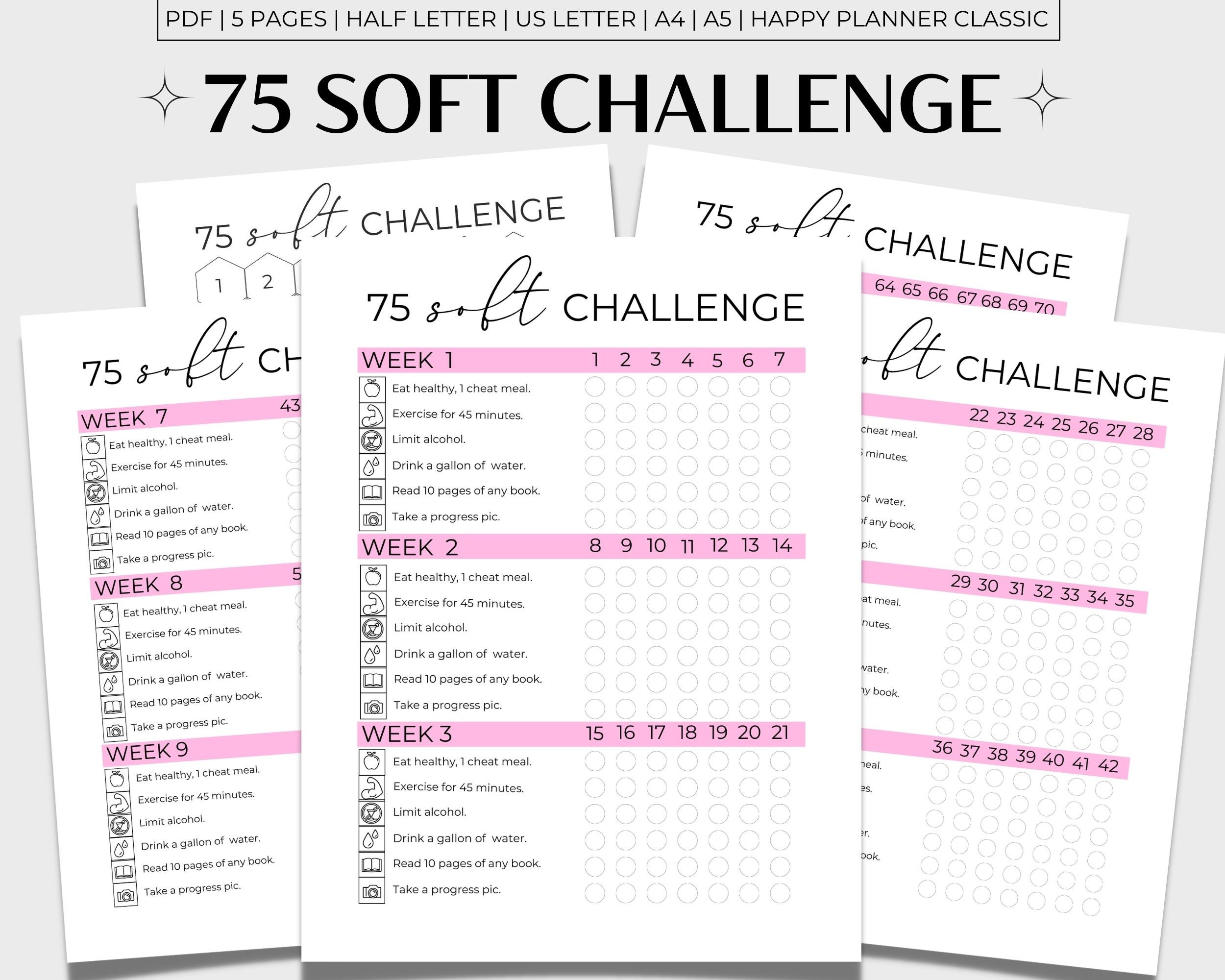 75 Soft Challenge Printable, 75 Soft Tracker, 75 Soft Printable, 75 ...