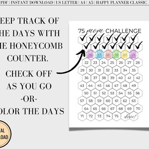 Editable 75 Mom Challenge Printable, 75 Mom Tracker, 75 Mom Printable ...