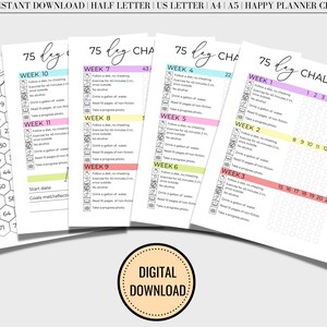 75 Day Challenge Printable, 75 Day Tracker, 75 Challenge Printable , 75 ...