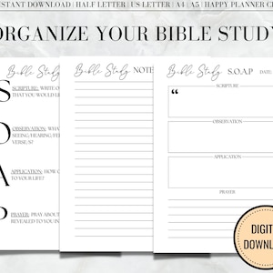 Bible Study Guide Printable, SOAP Bible Study Template, Minimalist ...