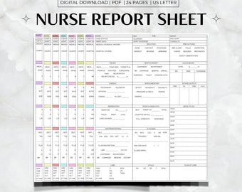 Nurse Report Sheet Med Surg, Nursing Brain, Hourly Layout Day & Night ...