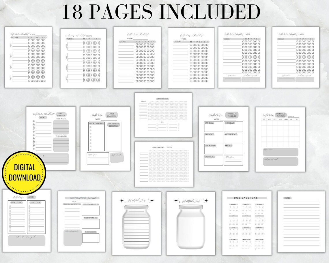 Self-care Mindfulness Printable Planner Tracker Self Care - Etsy