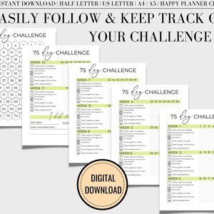 75 Day Challenge Printable, 75 Day Tracker, 75 Challenge Printable, 75 ...