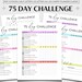 75 Day Challenge Printable, 75 Day Tracker, 75 Challenge Printable , 75 ...