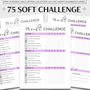 75 Soft Challenge Printable, 75 Soft Tracker, 75 Soft Printable, 75 ...