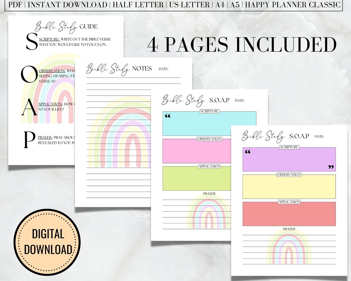 Bible Study Guide Printable, SOAP Bible Study Template, Bible Study PDF ...
