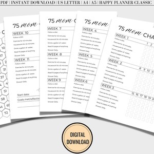 Editable 75 Mom Challenge Printable, 75 Mom Tracker, 75 Mom Printable ...
