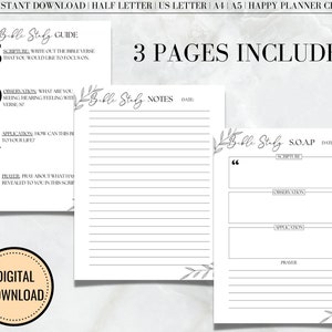 Bible Study Guide Printable, SOAP Bible Study Template, Minimalist ...