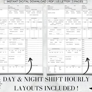Nurse Report Sheet Med Surg, Nursing Brain, Hourly Layout Day & Night ...
