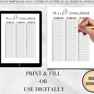 75 Soft Challenge Printable, 75 Soft Tracker, 75 Soft Printable, 75 ...