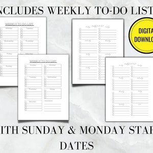 Printable To-do List Daily Weekly To-do Pdf Planner To-do - Etsy