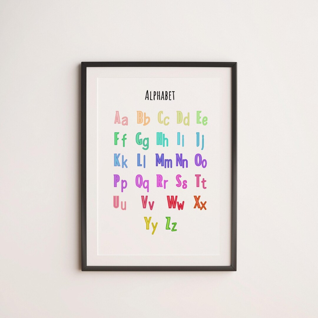 ABC Rainbow Poster Printable Alphabet Educational Poster Montessori ...