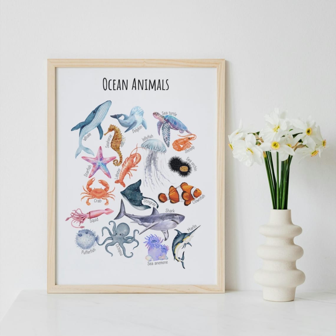 Ocean Animals Poster Printable Animals Educational Poster Montessori ...
