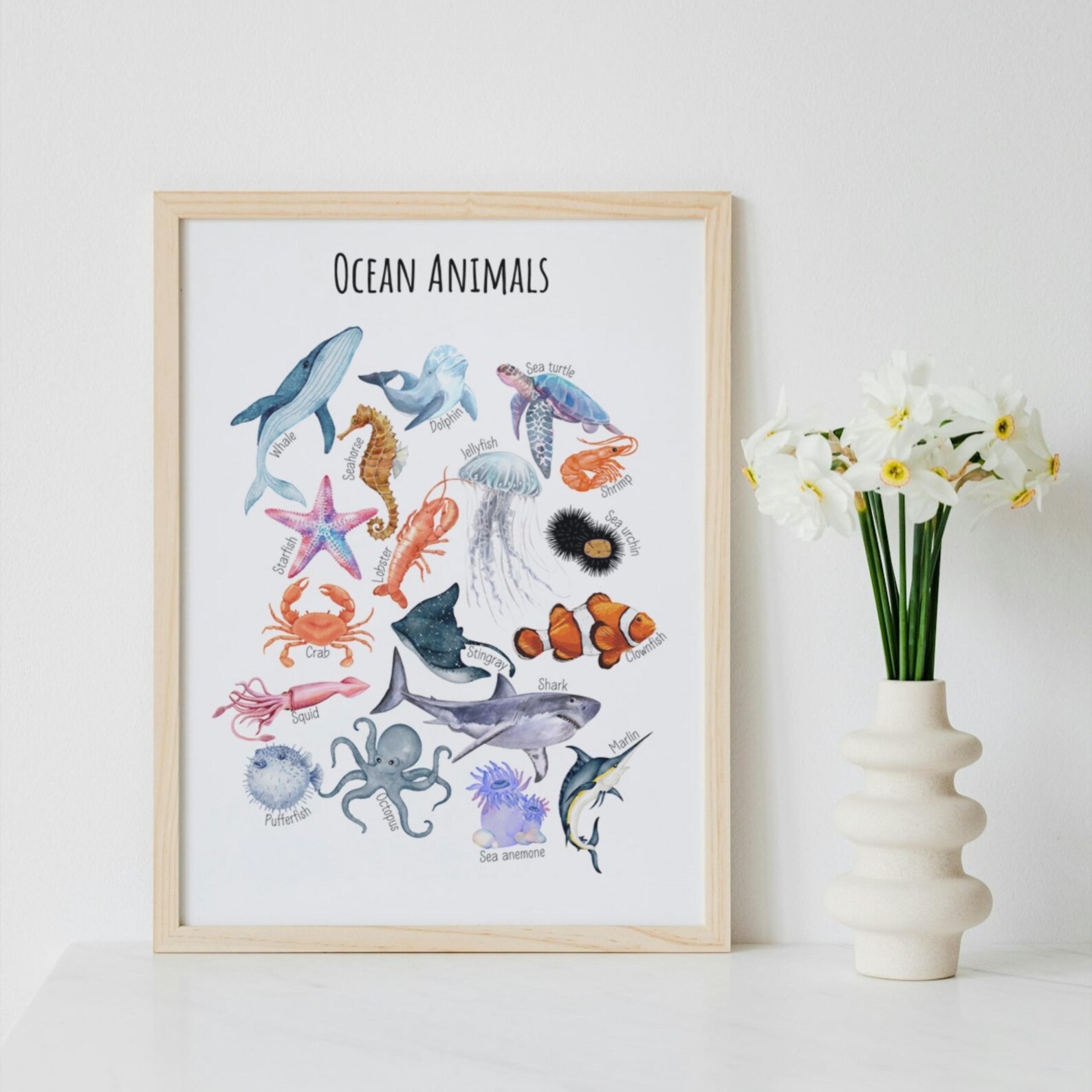 Ocean Animals Poster Printable Animals Educational Poster Montessori ...