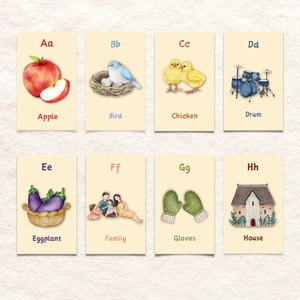Alphabet Flash Cards Preschool A-Z Cards Printable ABC Flash Cards for ...