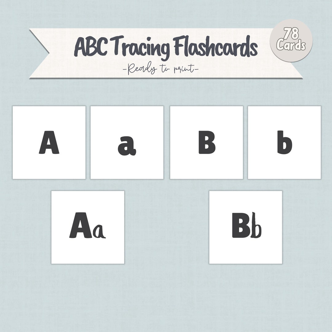 ABC Flashcards Printable Alphabet Uppercase Lowercase Montessori ABC ...