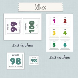 Numbers Flashcards 100 Numbers Printable Bilingual Flashcard English ...