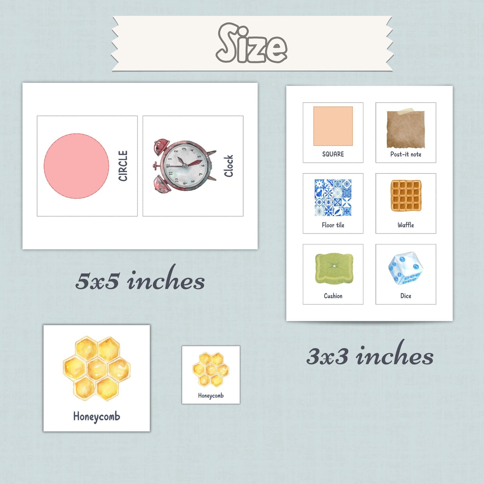 Set of 2 Sorting Flashcards Printable Flashcards Color Sorting Shape ...