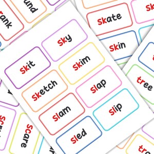 Initial Consonant Blend Words Flashcards Printable Montessori Phonic ...