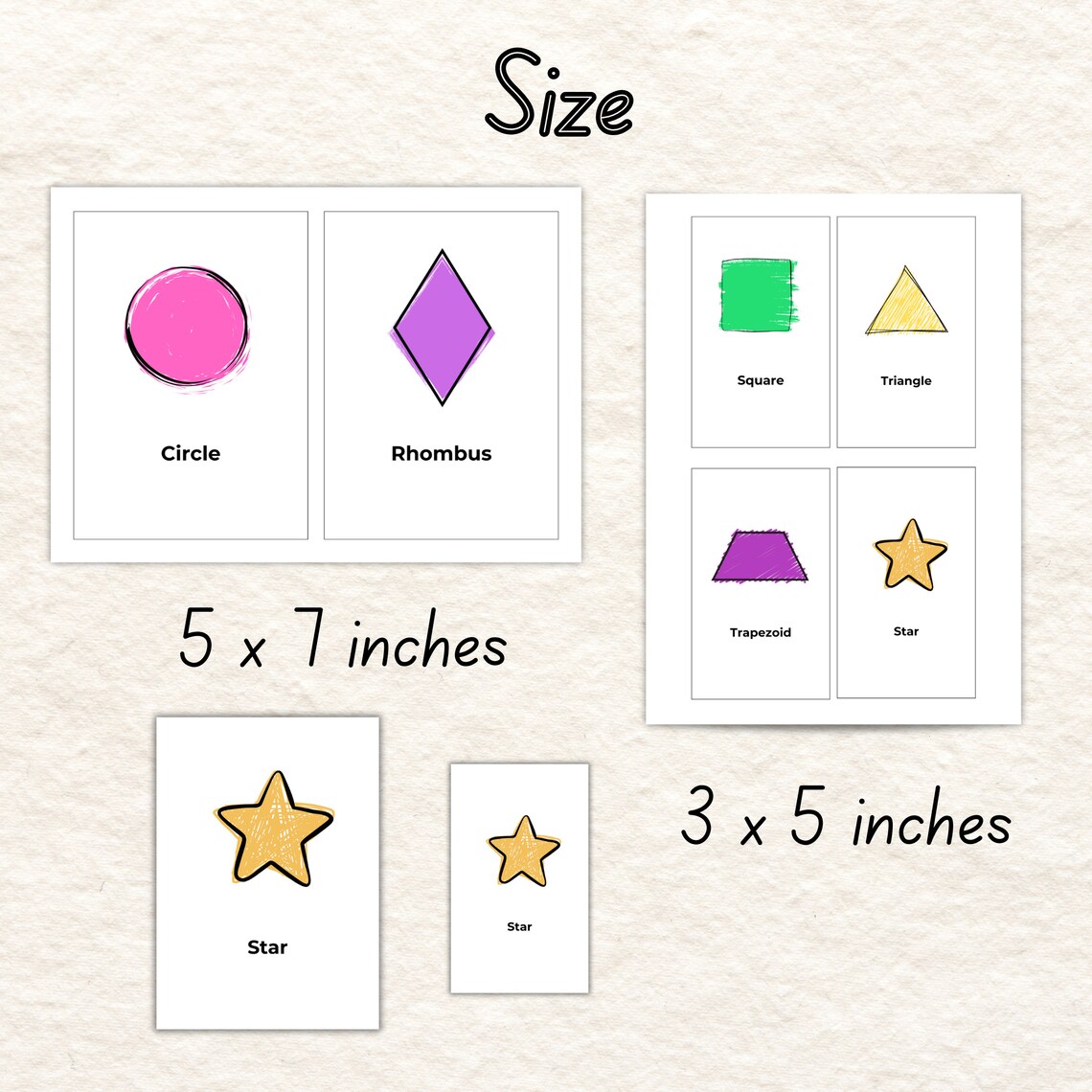 Shapes Flash Cards Printable Shapes Cards for Kid Educational Cards ...