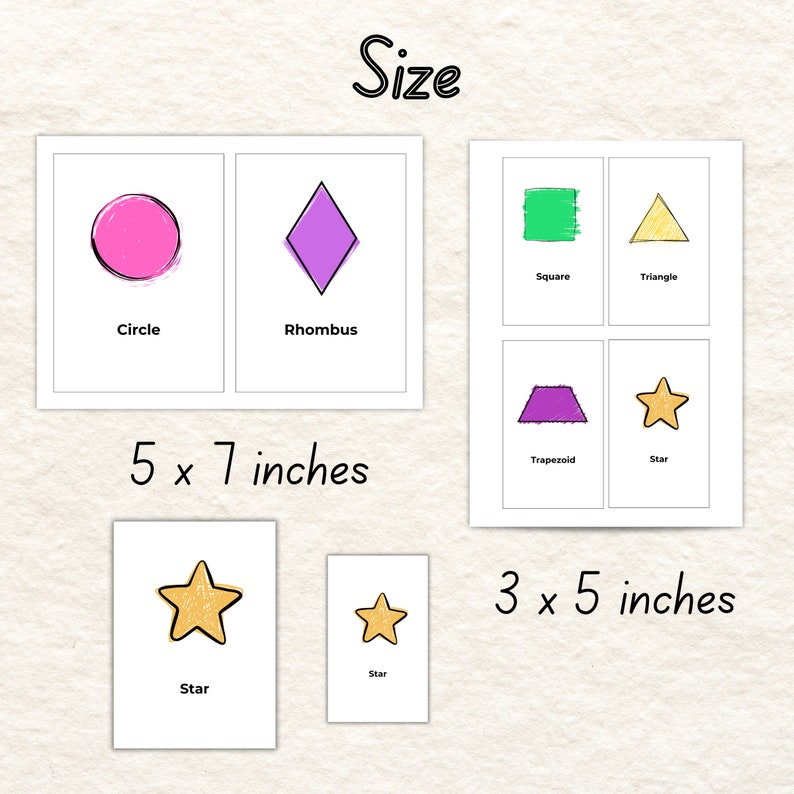 Shapes Flash Cards Printable Shapes Cards for Kid Educational Cards ...