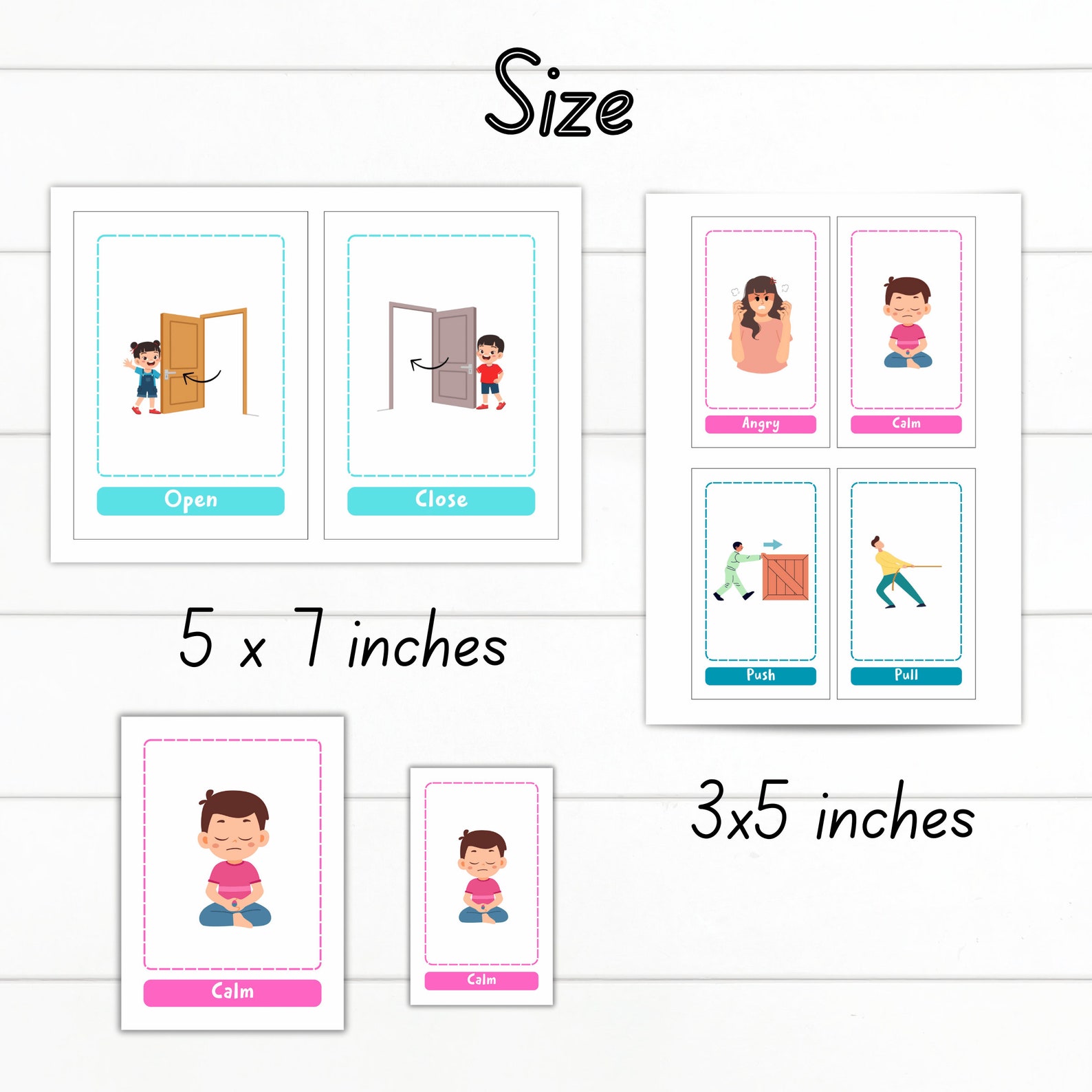 20 Opposite Flashcards, Printable Flashcard, Montessori Flashcard ...