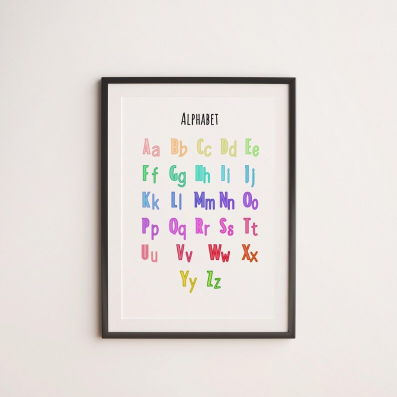 Set of 2 ABC and Numbers Posters Printable Rainbow Alphabet and 20 ...