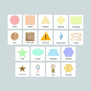 Set of 2 Sorting Flashcards Printable Flashcards Color Sorting Shape ...