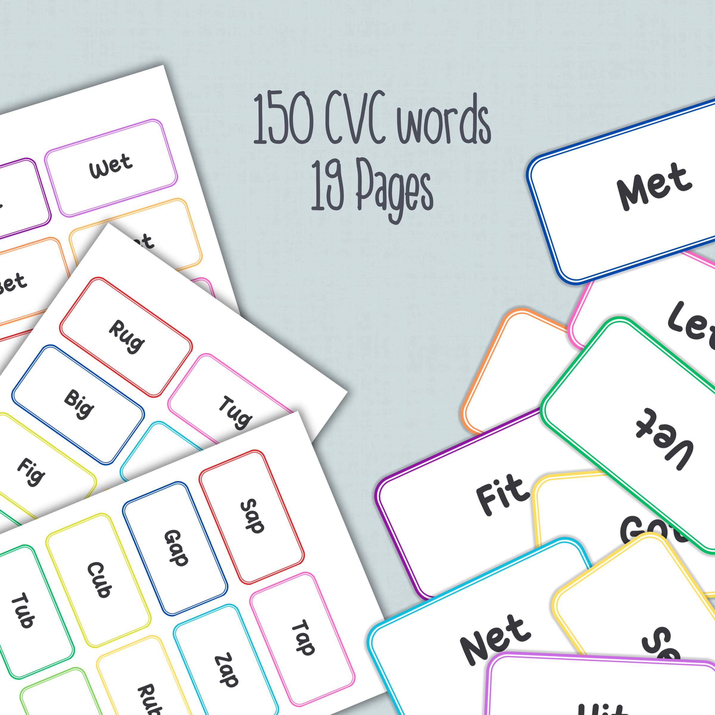 150 CVC Words Flashcards Printable Montessori Phonics Cards CVC Kid ...
