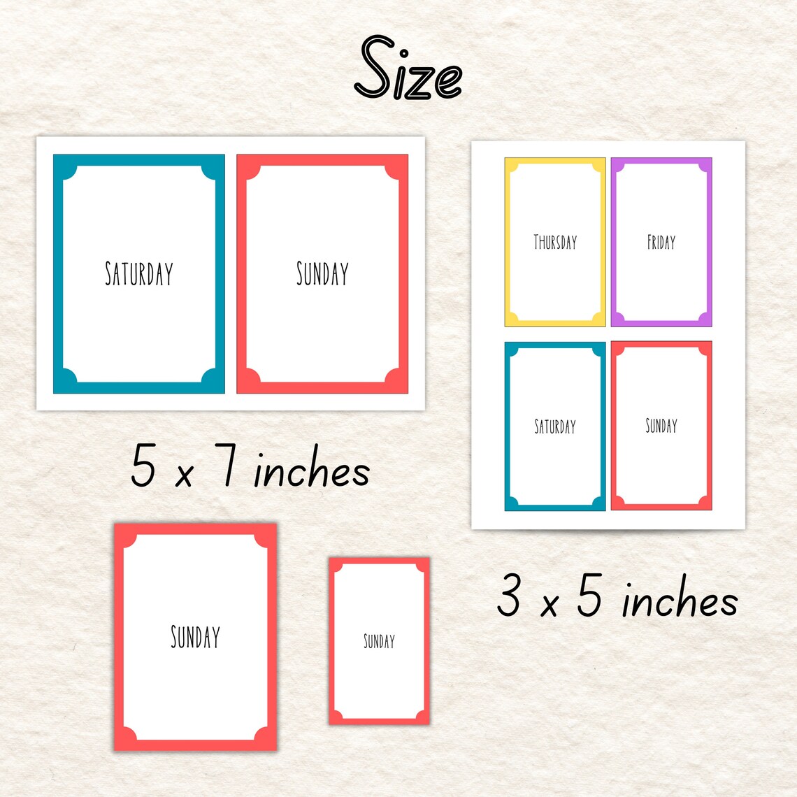 7 Days Flashcards, Printable Days of the Week Cards, Colorful Days Card ...