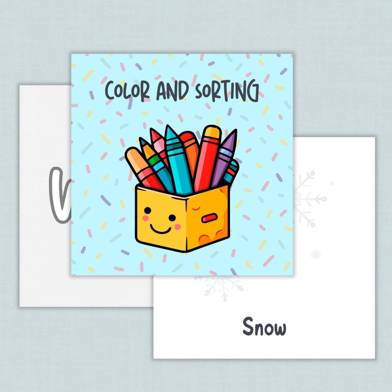 Color and Sorting Flashcards Printable 60 Color and Sorting Cards ...