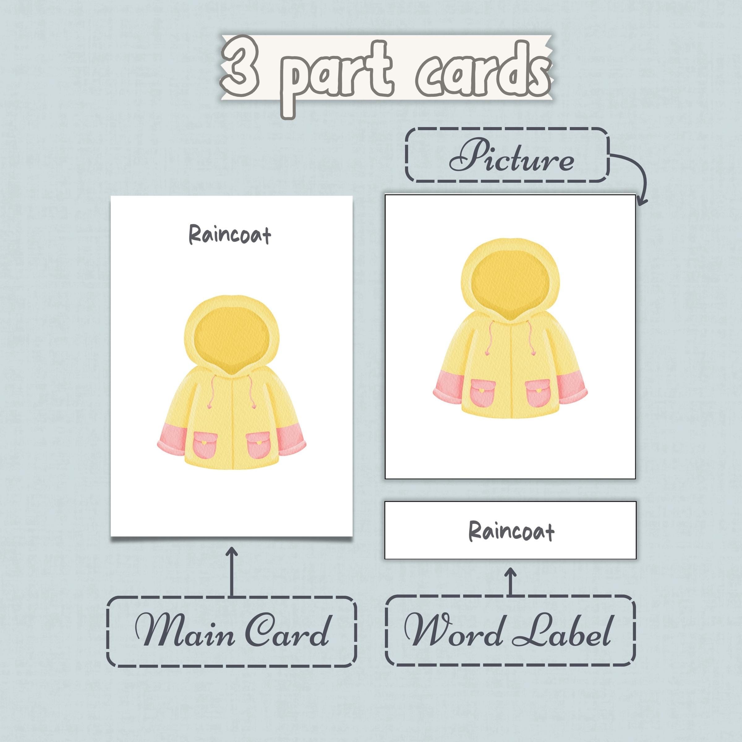 20 Clothing Items Flashcards Printable Cards Montessori Clothes ...