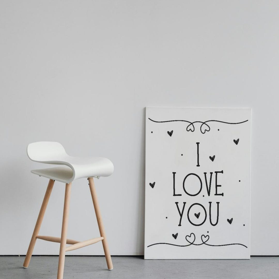 I Love You Wall Art Printable Nursery Decoration Home Minimalist Lovely ...