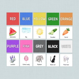 Set of 2 Sorting Flashcards Printable Flashcards Color Sorting Shape ...