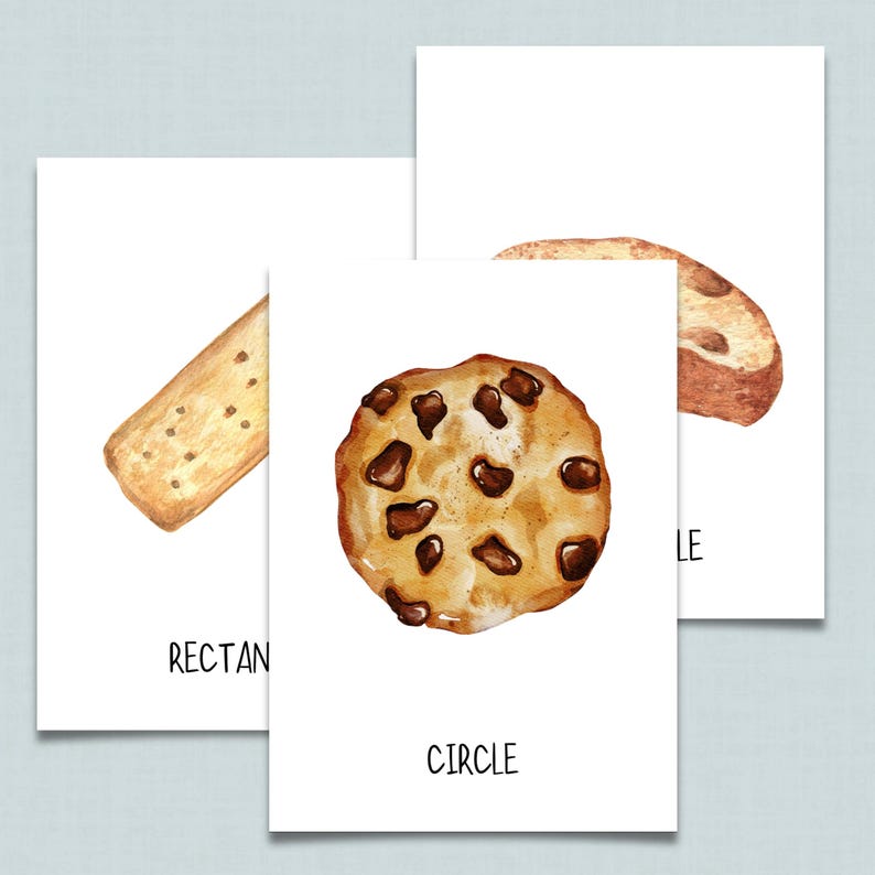 10 Shape Flashcards Printable Shape Cookies Montessori Shape Cards ...