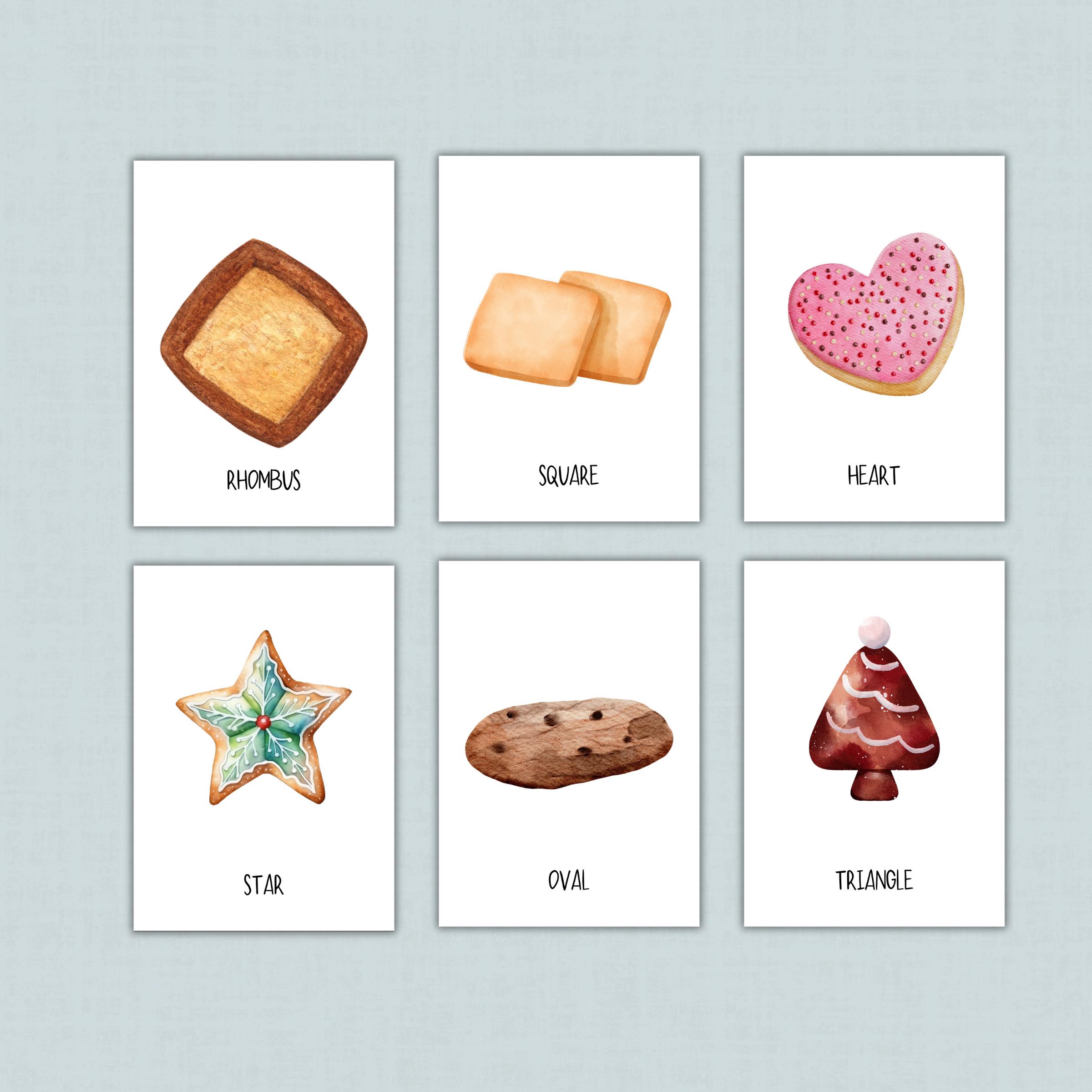 10 Shape Flashcards Printable Shape Cookies Montessori Shape Cards ...