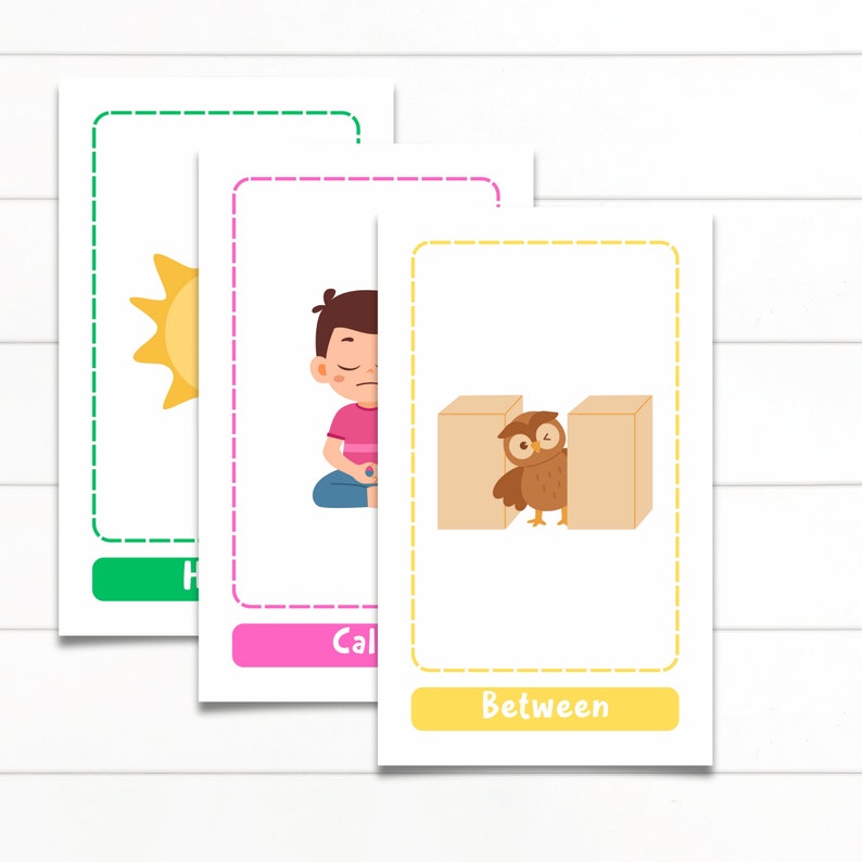 20 Opposite Flashcards, Printable Flashcard, Montessori Flashcard ...