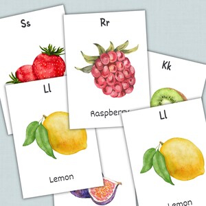26 ABC Fruits Flashcards Printable Alphabet Cards Fruits Montessori ...