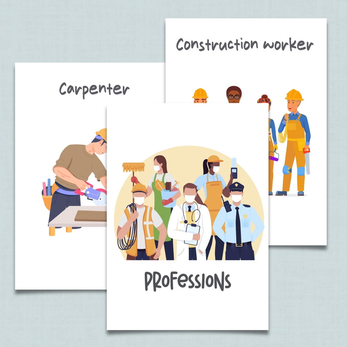 30 Professions Flashcard Printable Flashcards Montessori Professions ...