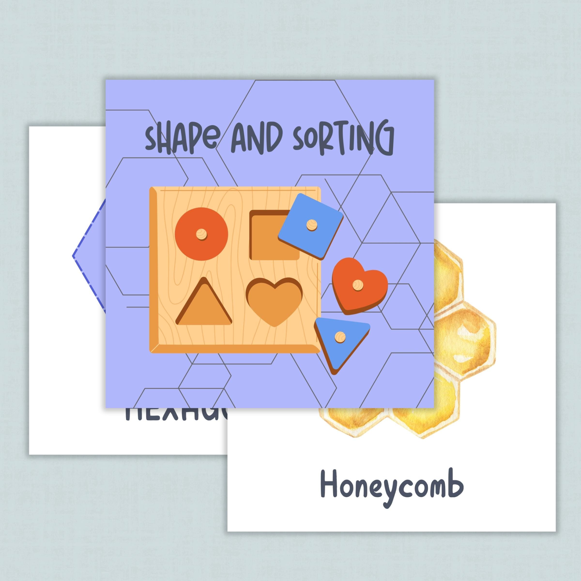 Set of 2 Sorting Flashcards Printable Flashcards Color Sorting Shape ...