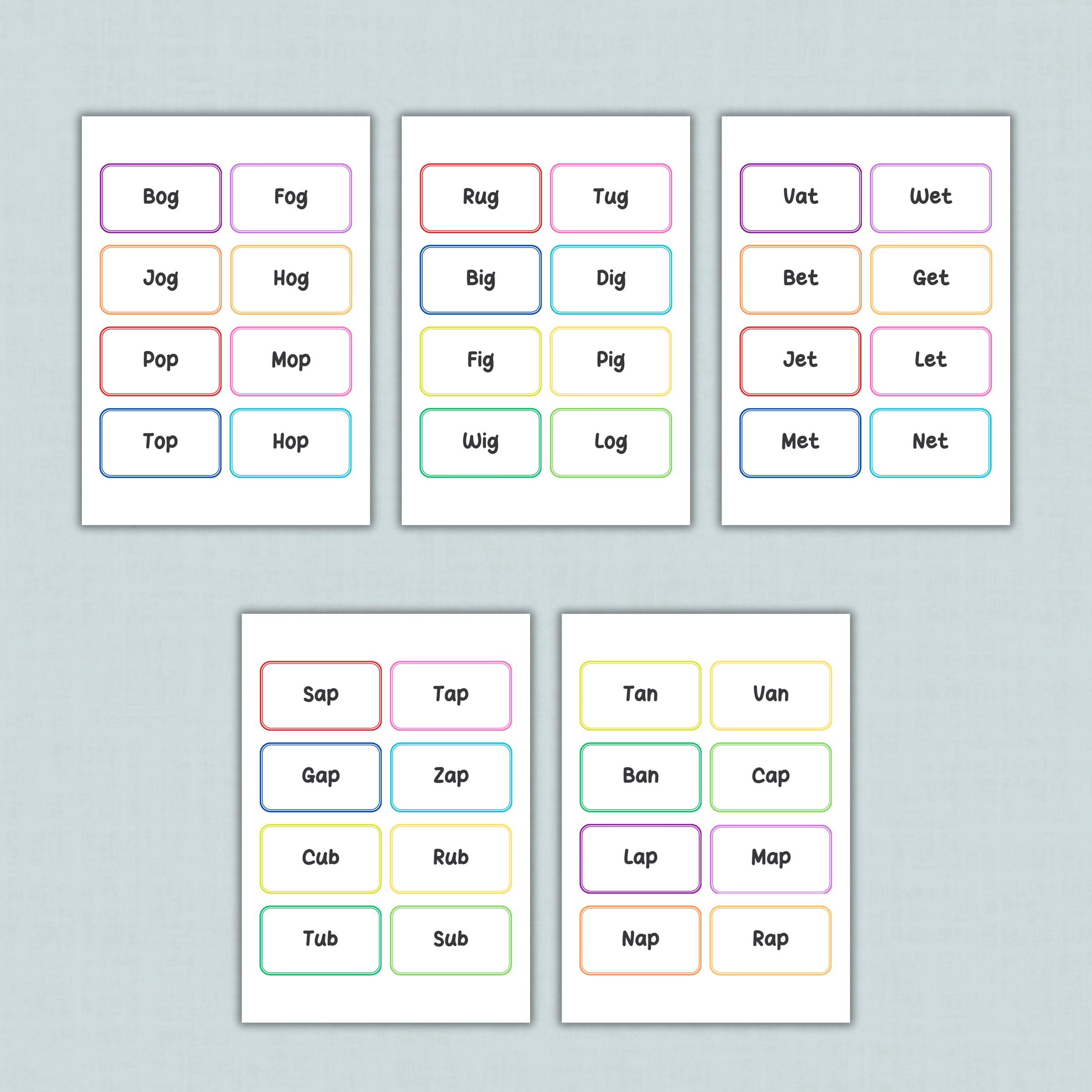 150 CVC Words Flashcards Printable Montessori Phonics Cards CVC Kid ...