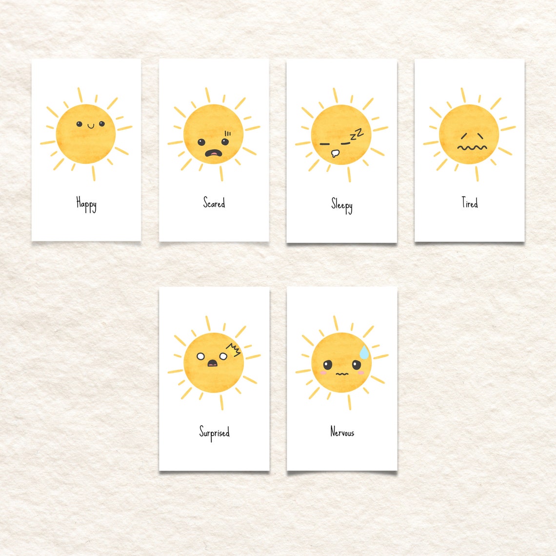 Emotions Flash Cards, Printable Card Emotions, Colorful Feelings Cards ...