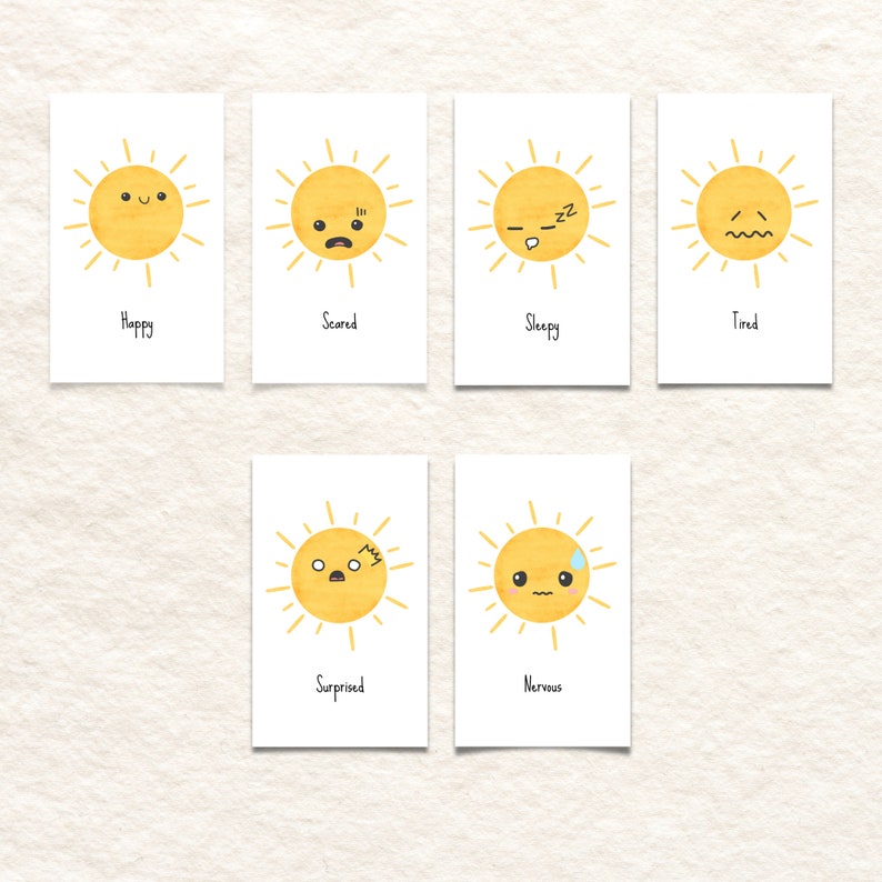 Emotions Flash Cards, Printable Card Emotions, Colorful Feelings Cards ...
